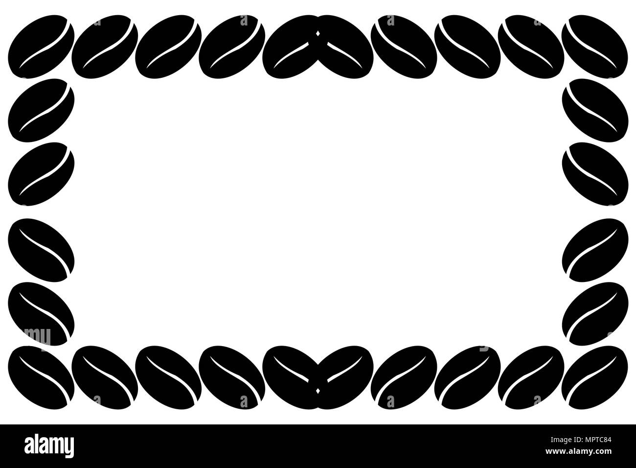Coffee beans frame - black vector pattern Stock Vector Image & Art - Alamy