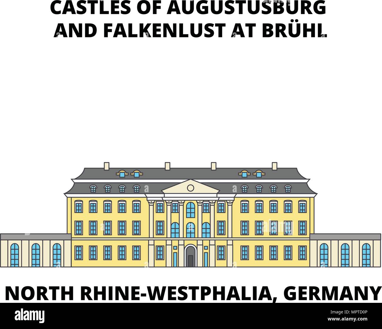 Castles Of Augustusburg Westphalia Germany line icon concept. Castles ...