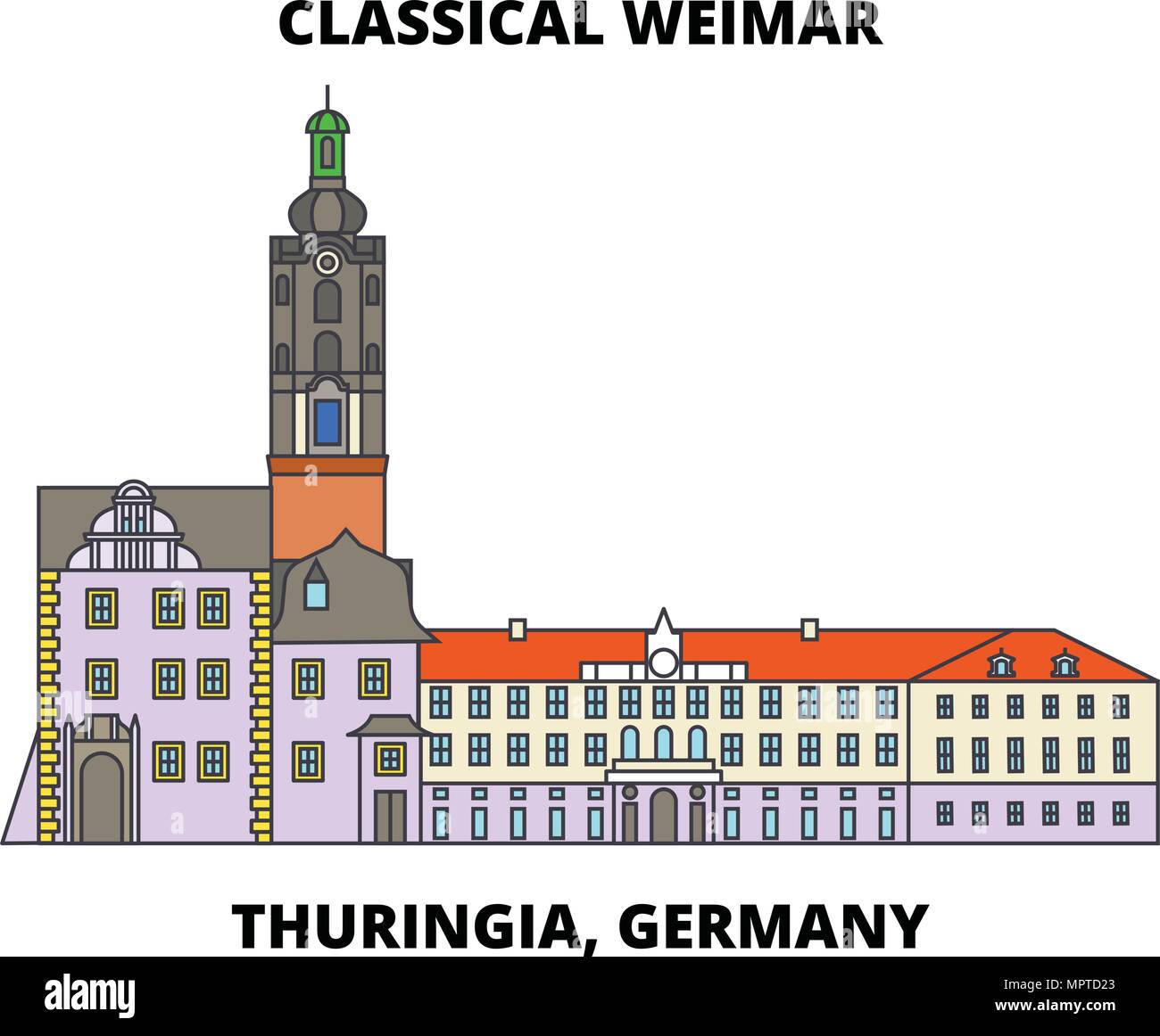 Classical Weimar, Thuringia, Germany line icon concept. Classical ...
