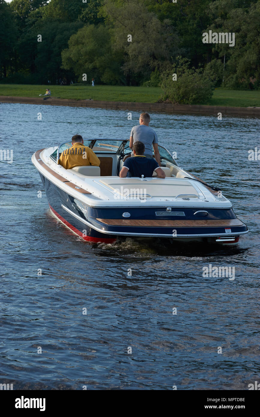 Motor boat on water Stock Photo - Alamy