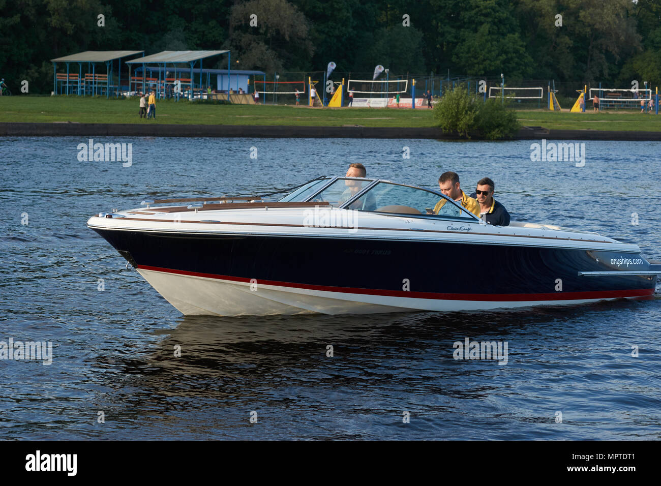 Motor boat on water Stock Photo - Alamy