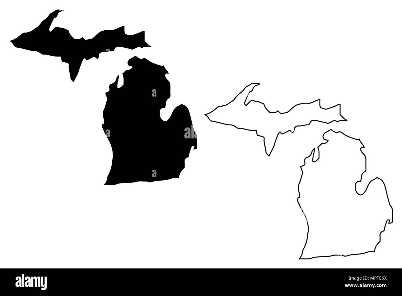 Michigan map hi-res stock photography and images - Alamy