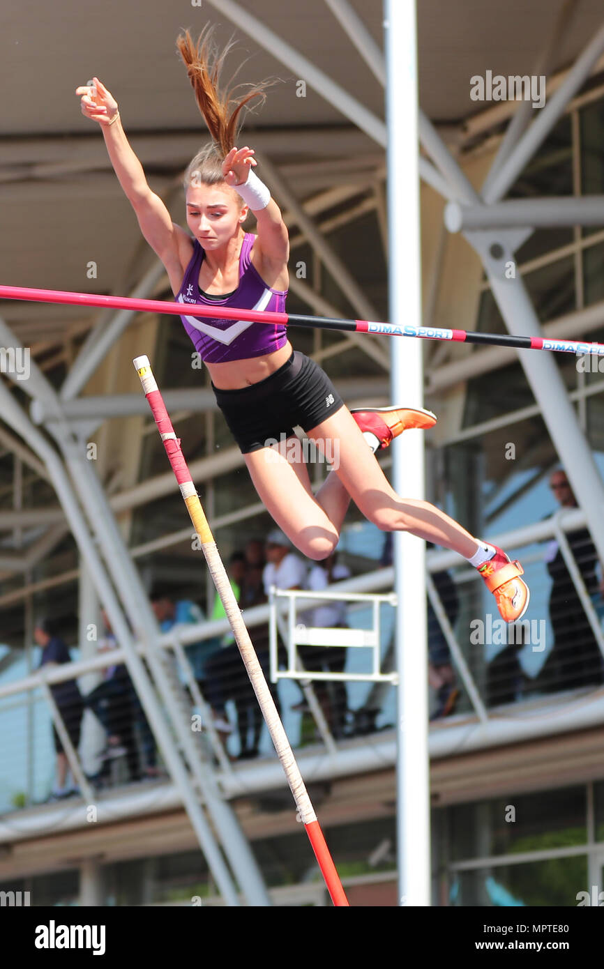 Loughborough, England, 20th, May, 2018. Felicia Miloro (U18) competing ...
