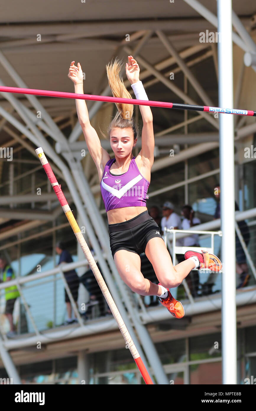 Loughborough, England, 20th, May, 2018. Felicia Miloro (U18) competing ...