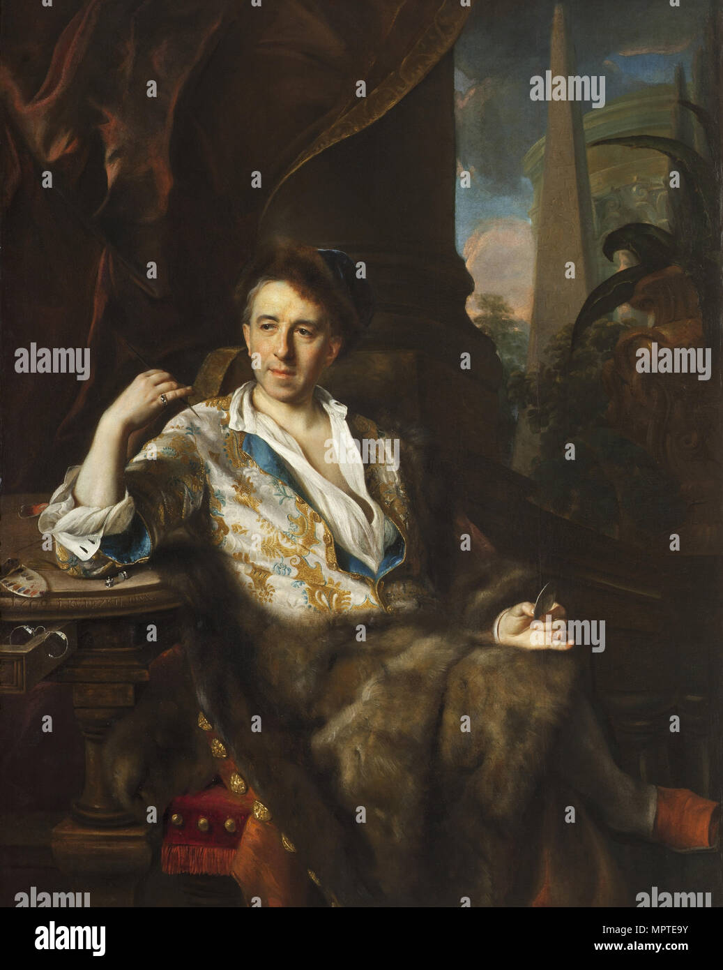 Portrait of the Painter Charles Bruni, 1709 Stock Photo - Alamy