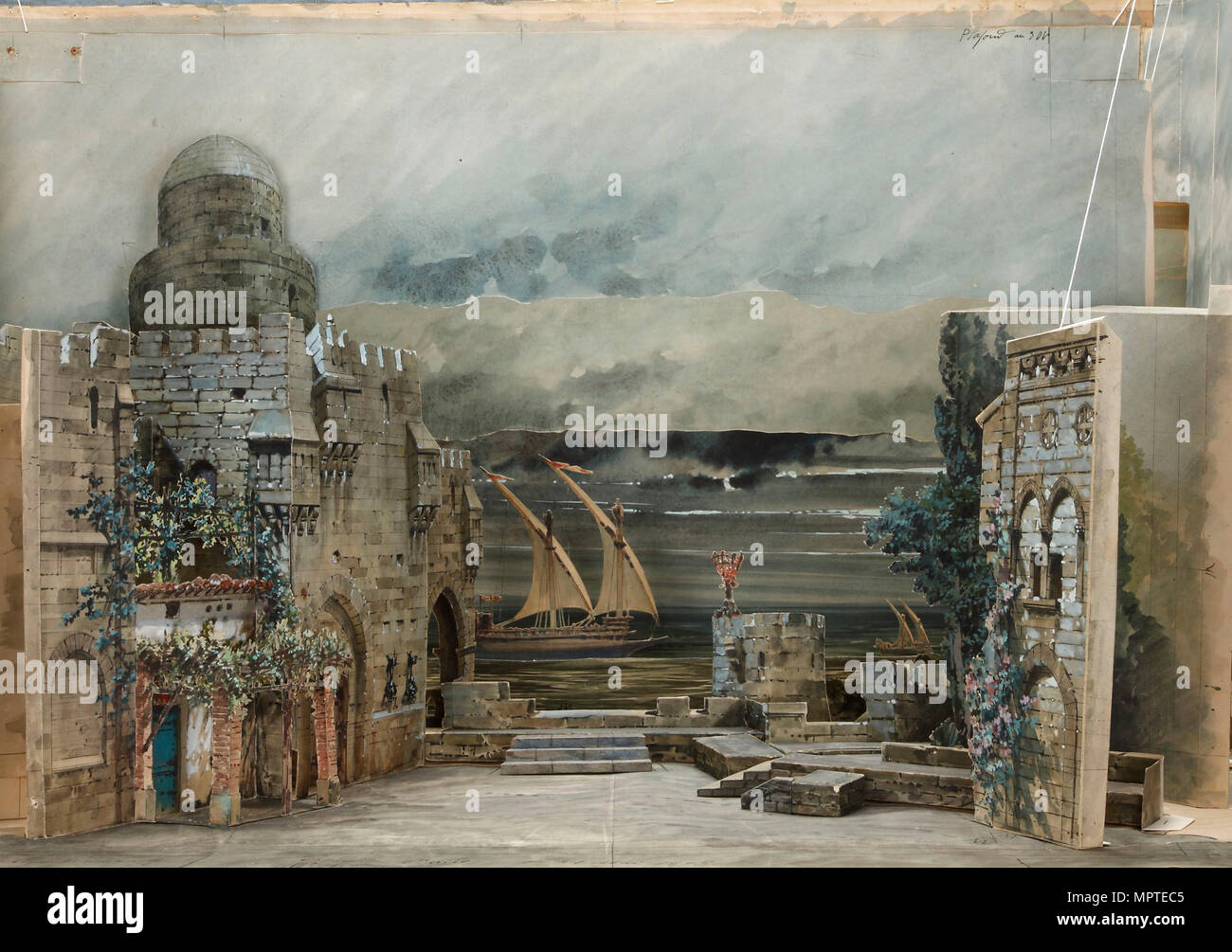 Set design for the Opera Otello by Giuseppe Verdi, Paris, Théâtre ...