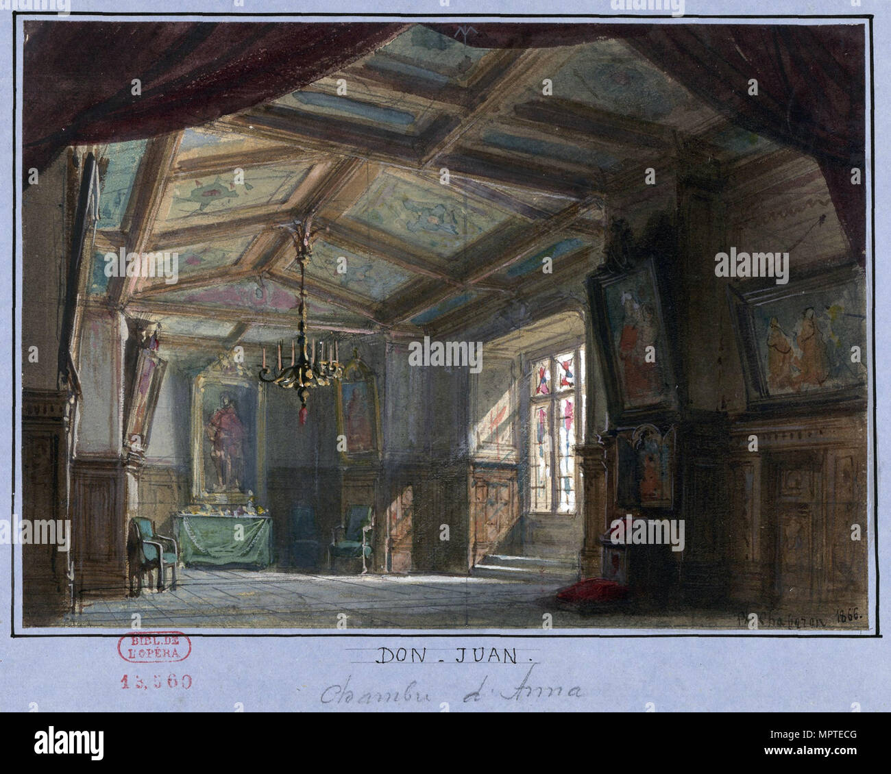 Stage design for the opera Don Giovanni by Wolfgang Amadeus Mozart ...