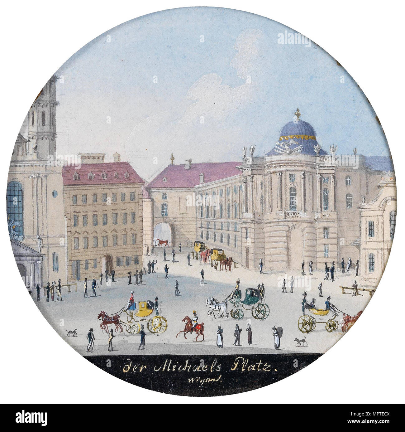The Saint Michael Square in Vienna, ca 1835 Stock Photo - Alamy