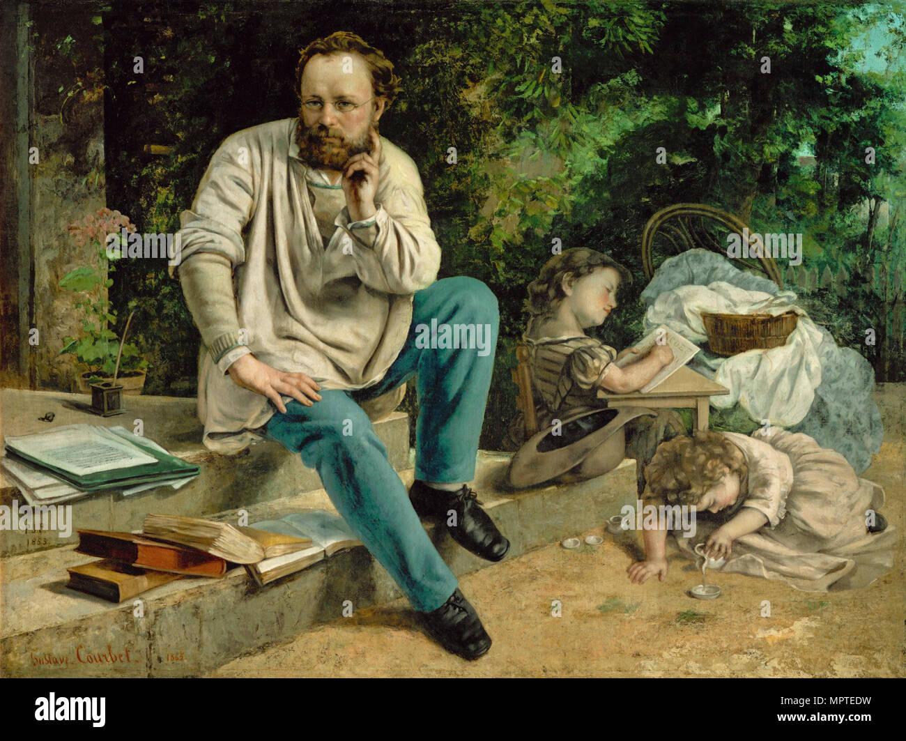 Pierre-Joseph Proudhon and his children, 1865 Stock Photo - Alamy