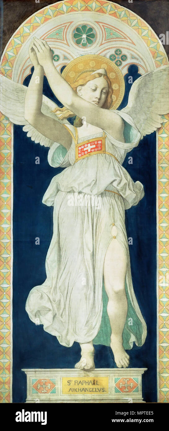The Archangel Raphael. Cardboard for the windows of the Chapel of St ...