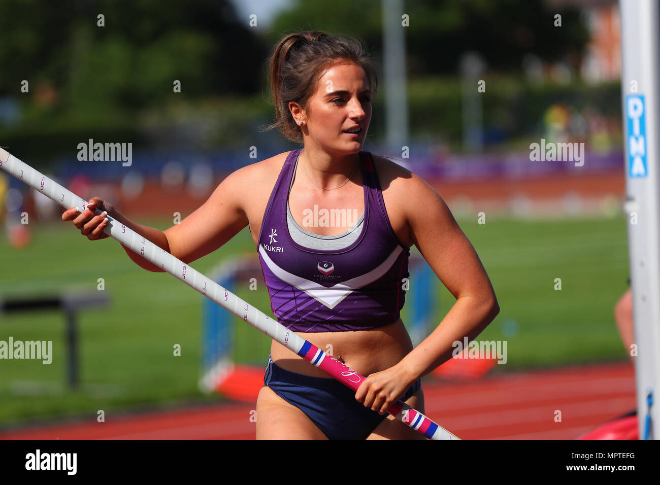 Loughborough, England, 20th, May, 2018. Natalie Hooper competing in the ...