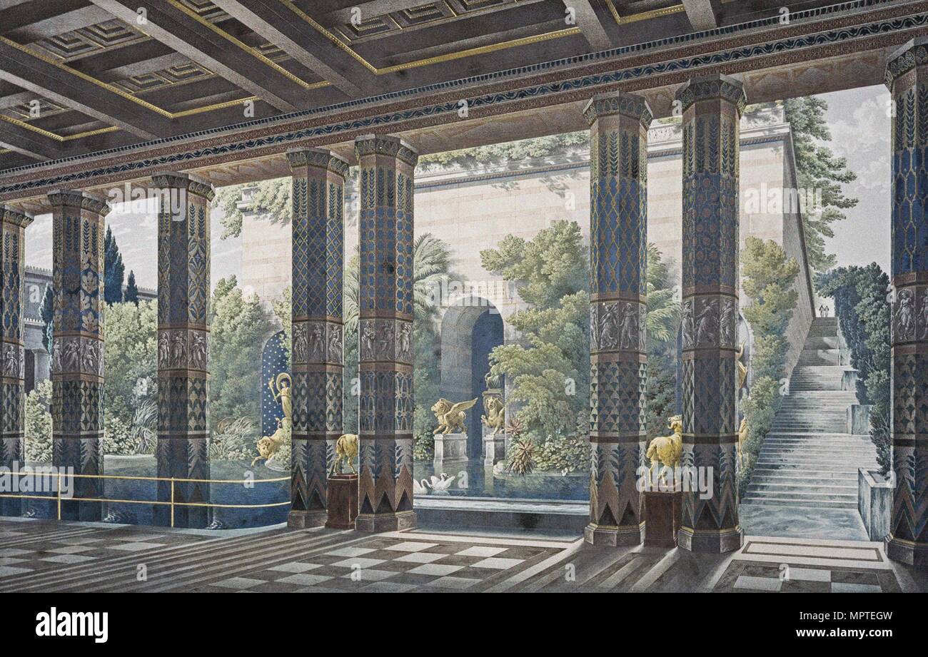 The Orianda Palace in the Crimea. Perspective View of the Grand Pool to ...