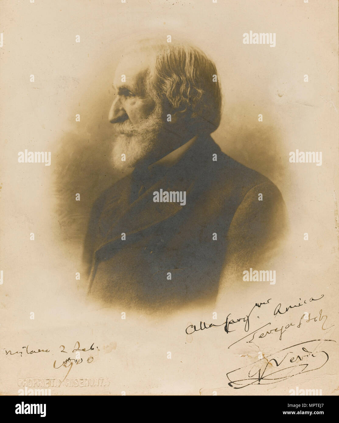Portrait of the Composer Giuseppe Verdi (1813-1901), 1900 Stock Photo ...