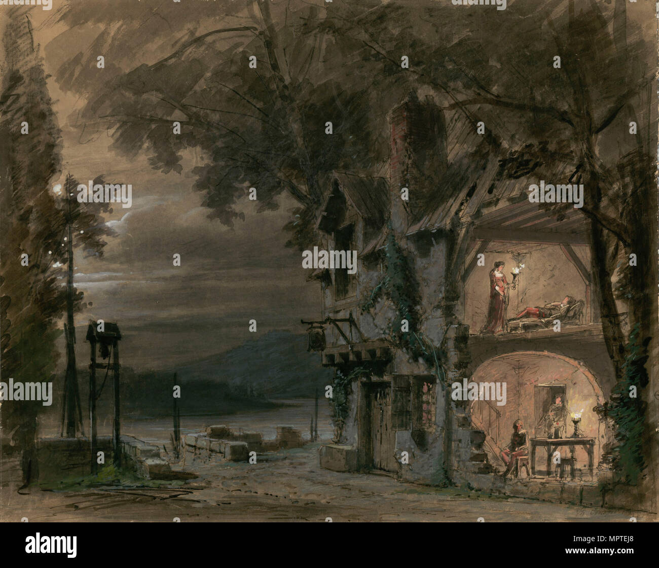 Set design for opera Rigoletto by Giuseppe Verdi. Paris, Théâtre ...