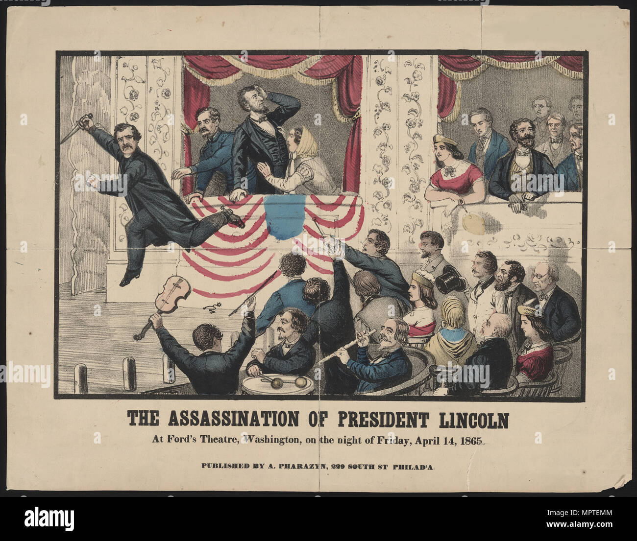 The Assassination of Abraham Lincoln, April 14, 1865, 1865 Stock Photo ...