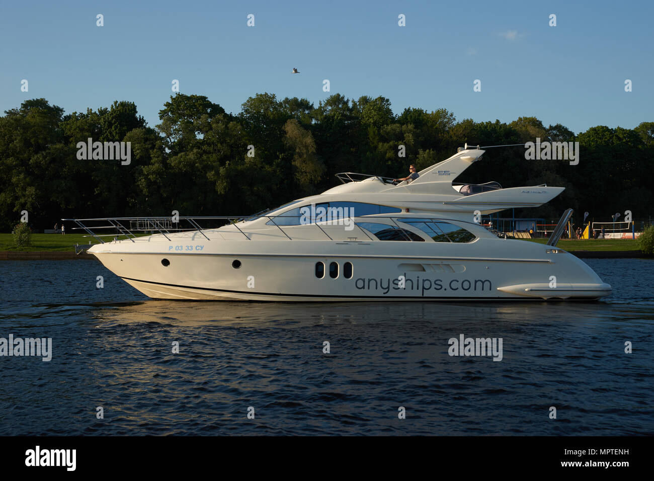 Motor boat on water Stock Photo - Alamy