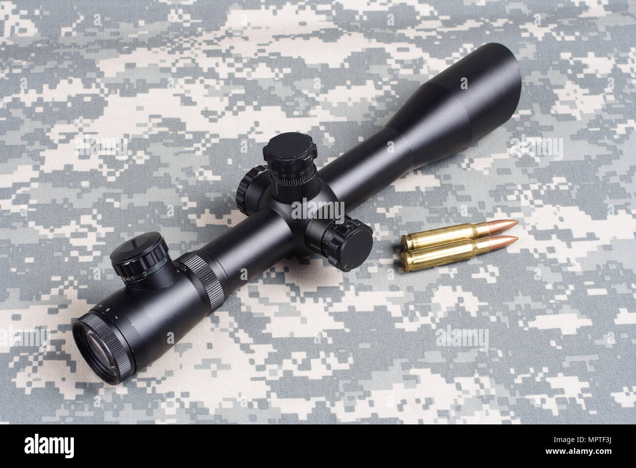 US ARMY background concept - sniper with scope and insignia Stock Photo ...