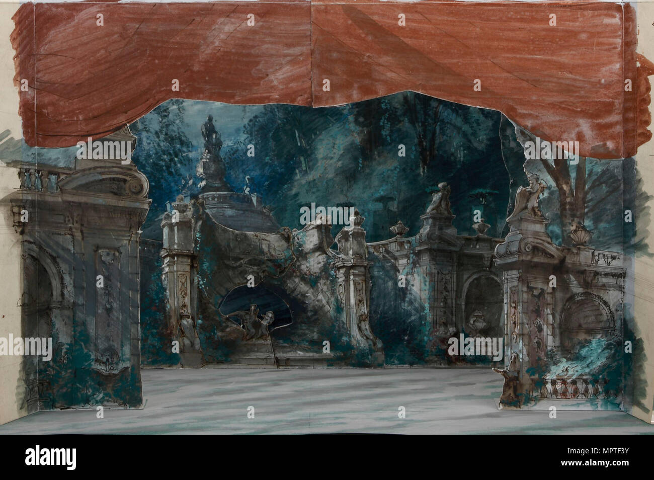 Set design for the Opera Don Carlos by Giuseppe Verdi. Paris, Théâtre ...
