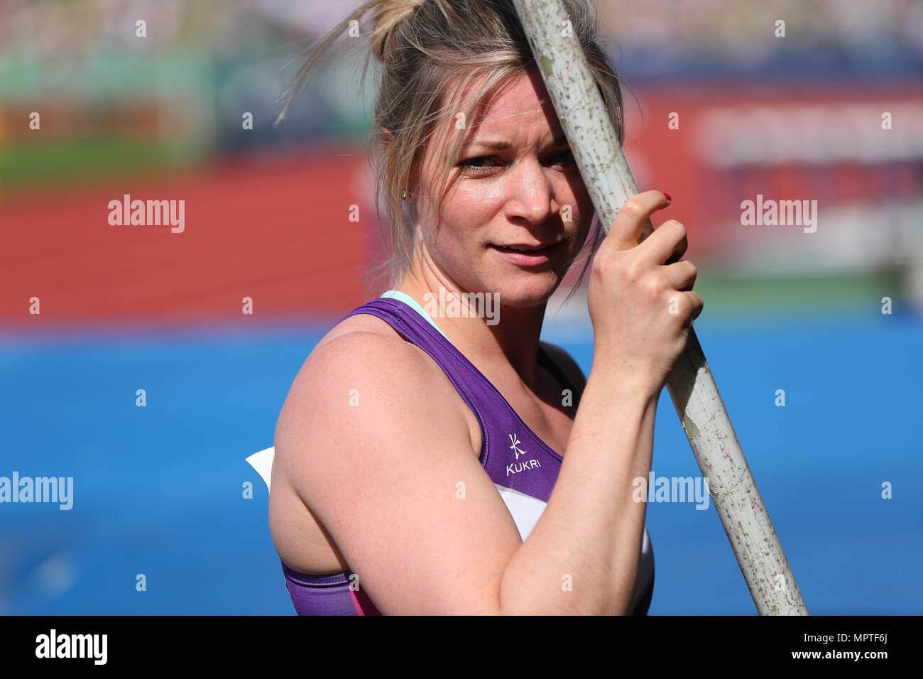 Loughborough, England, 20th, May, 2018. Emma Andersson competing in the ...