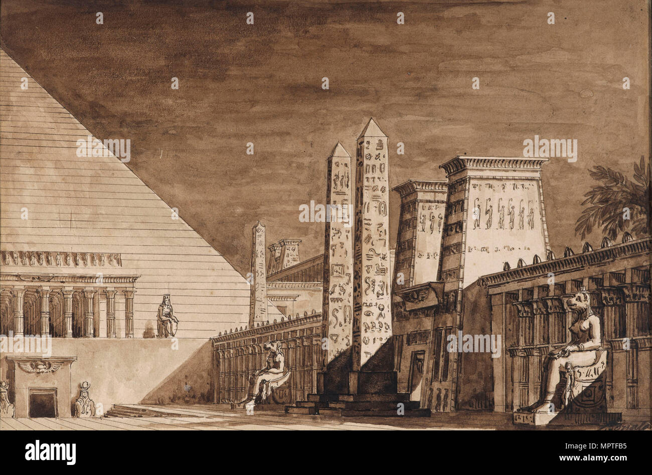 Stage design for the opera Semiramide by Gioachino Rossini, 1823 Stock ...