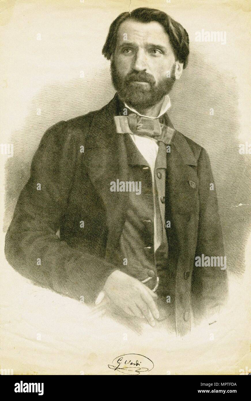 Portrait of the Composer Giuseppe Verdi (1813-1901), c. 1840 Stock ...