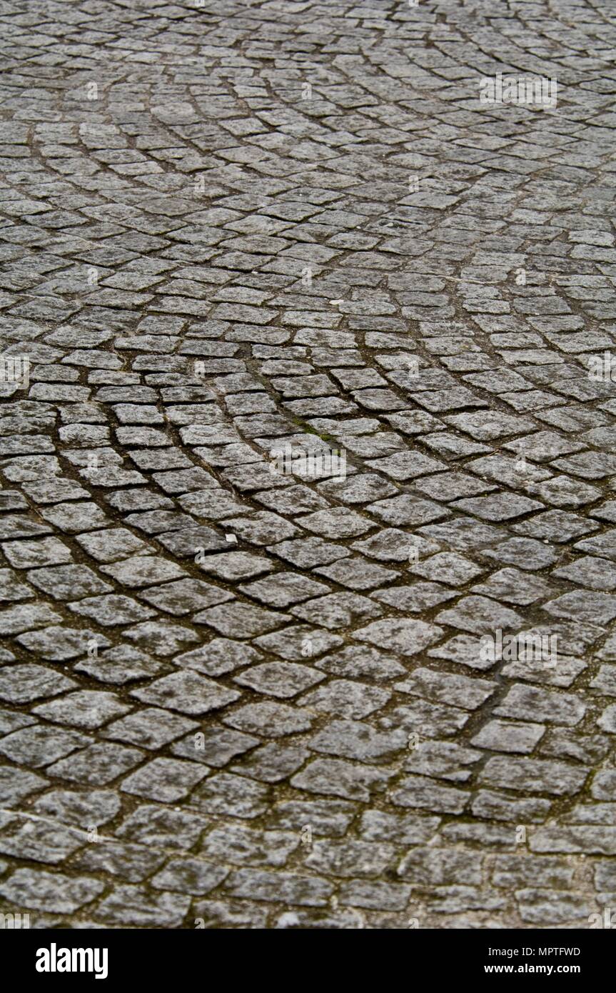 Cobbled street surface, Castlefield area, Manchester, c2009. Artist ...