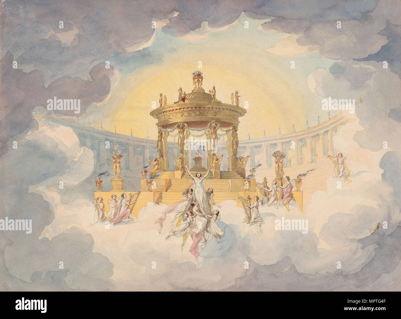 Stage design for the opera Faust by Ch. Gounod, c. 1870 Stock Photo - Alamy
