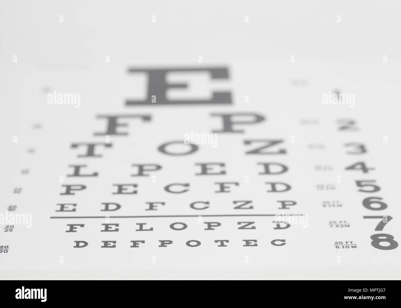 Eyesight test chart isolated on white background Stock Photo - Alamy