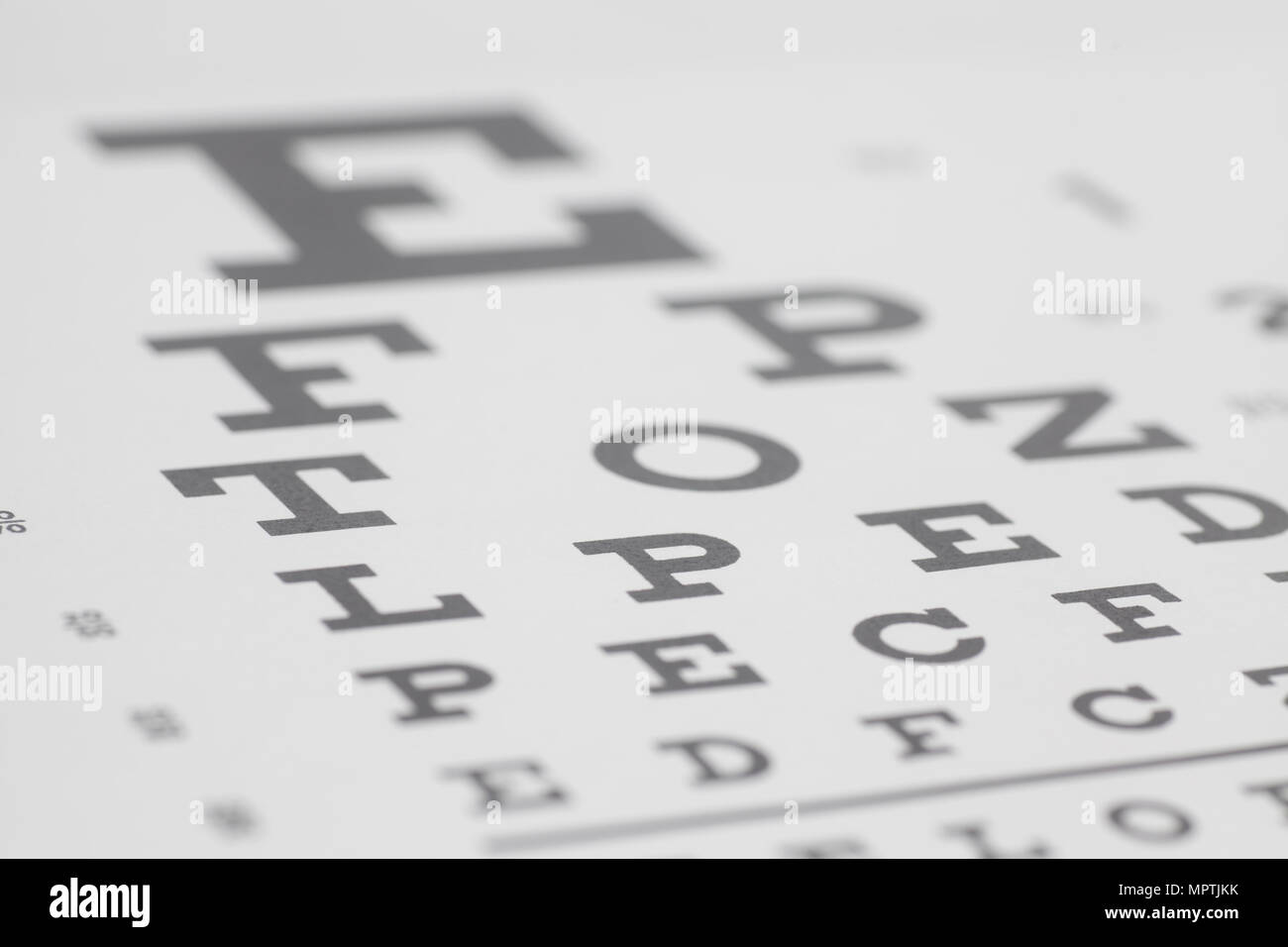 Eyesight test chart isolated on white background Stock Photo - Alamy