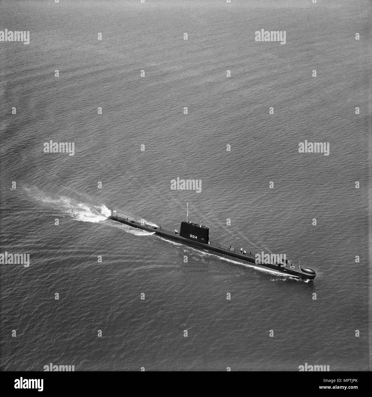 Royal Navy submarine HMS 'Grampus' off Portsmouth, Hampshire, 1962 ...