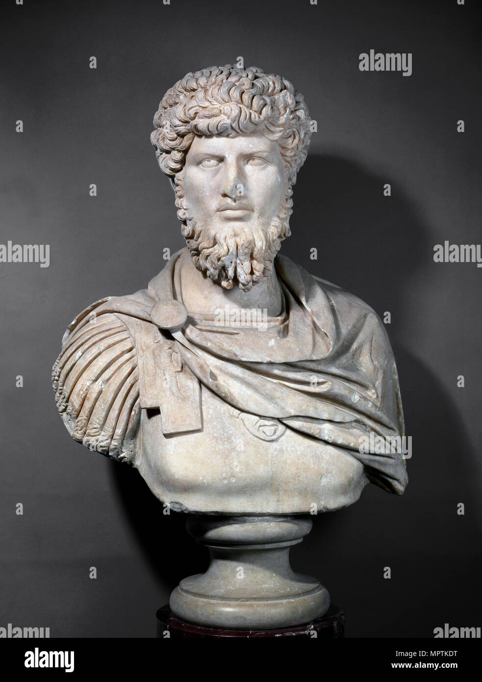 Portrait bust of Lucius Verus, late 2nd century. Artist: Unknown Stock ...