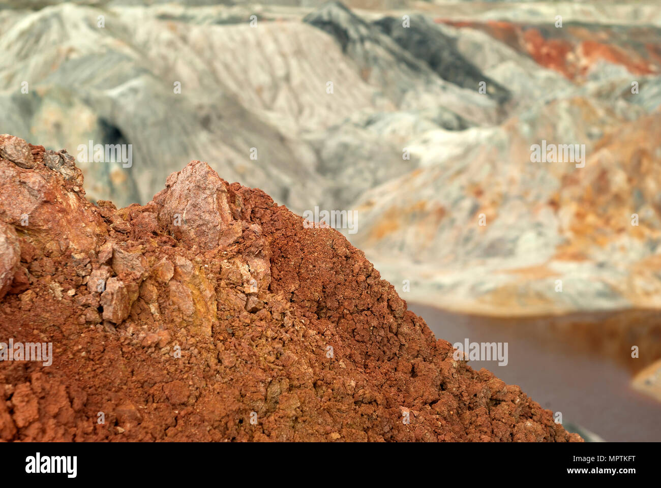 landscape of a multi-colored weathered hilly desert with a poisonous ...