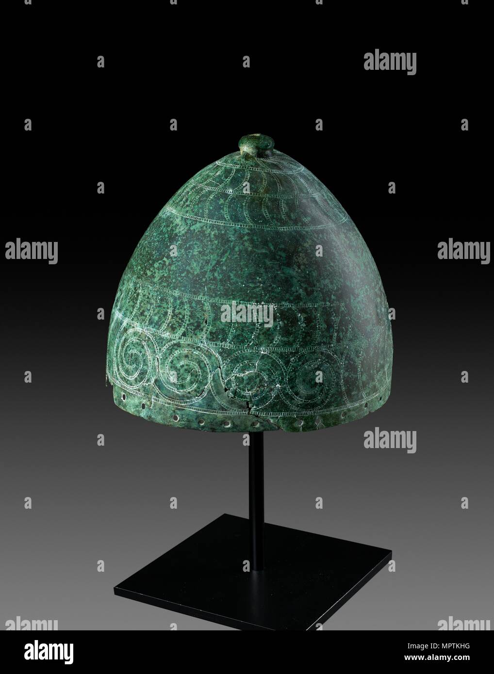 Bronze helmet, Late Helladic IIA Period (c1600-c1450 BC). Artist ...