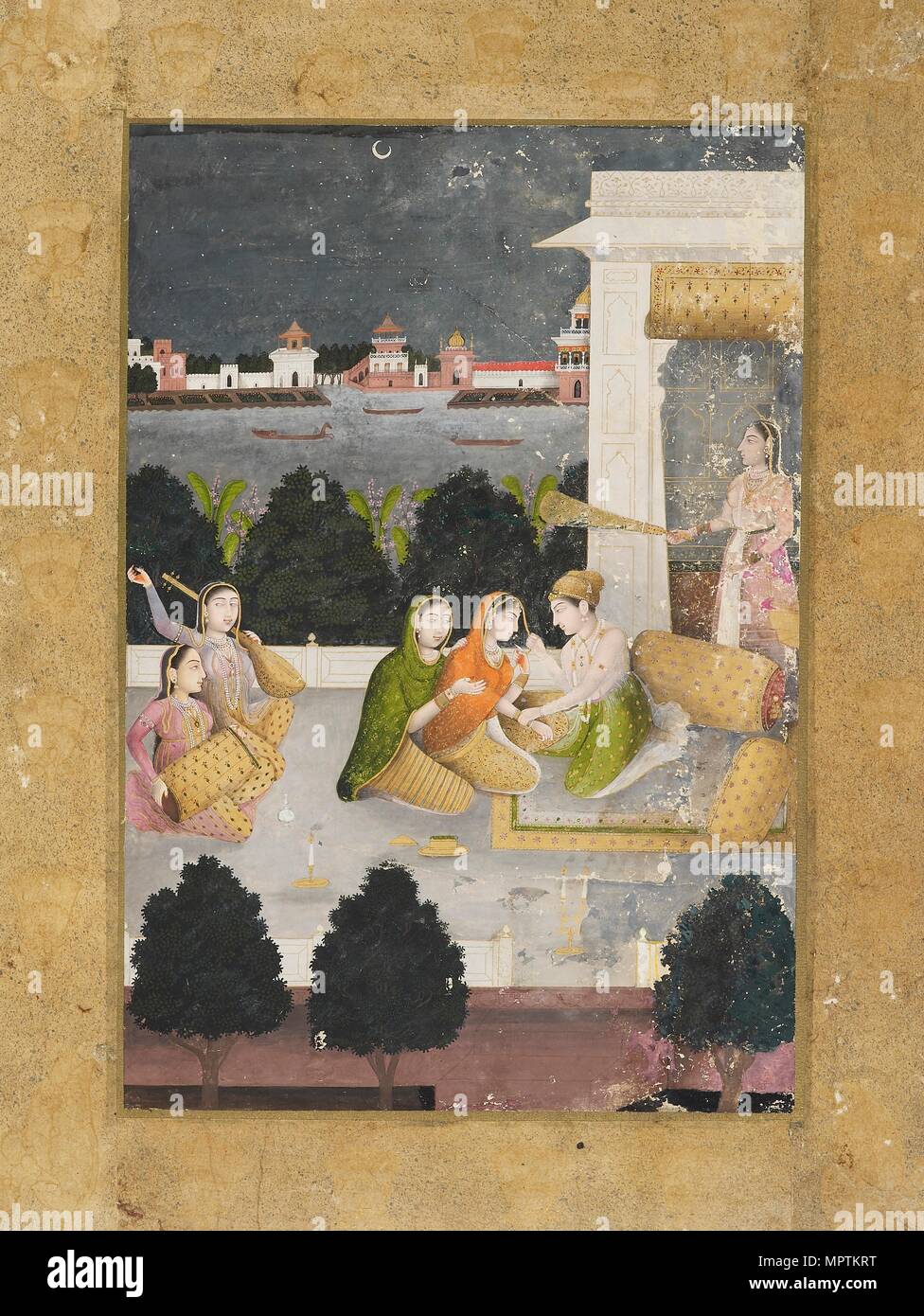 Prince with women and musicians, 18th century. Artist: Unknown Stock ...