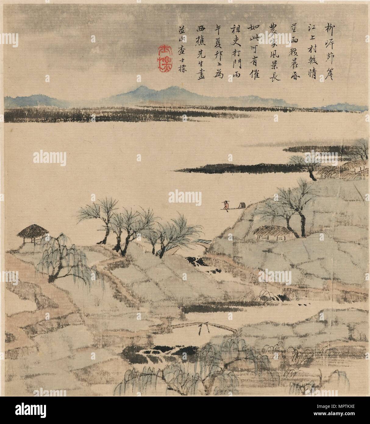 River landscape, May-August 1666. Artist: Zha Shibiao Stock Photo - Alamy