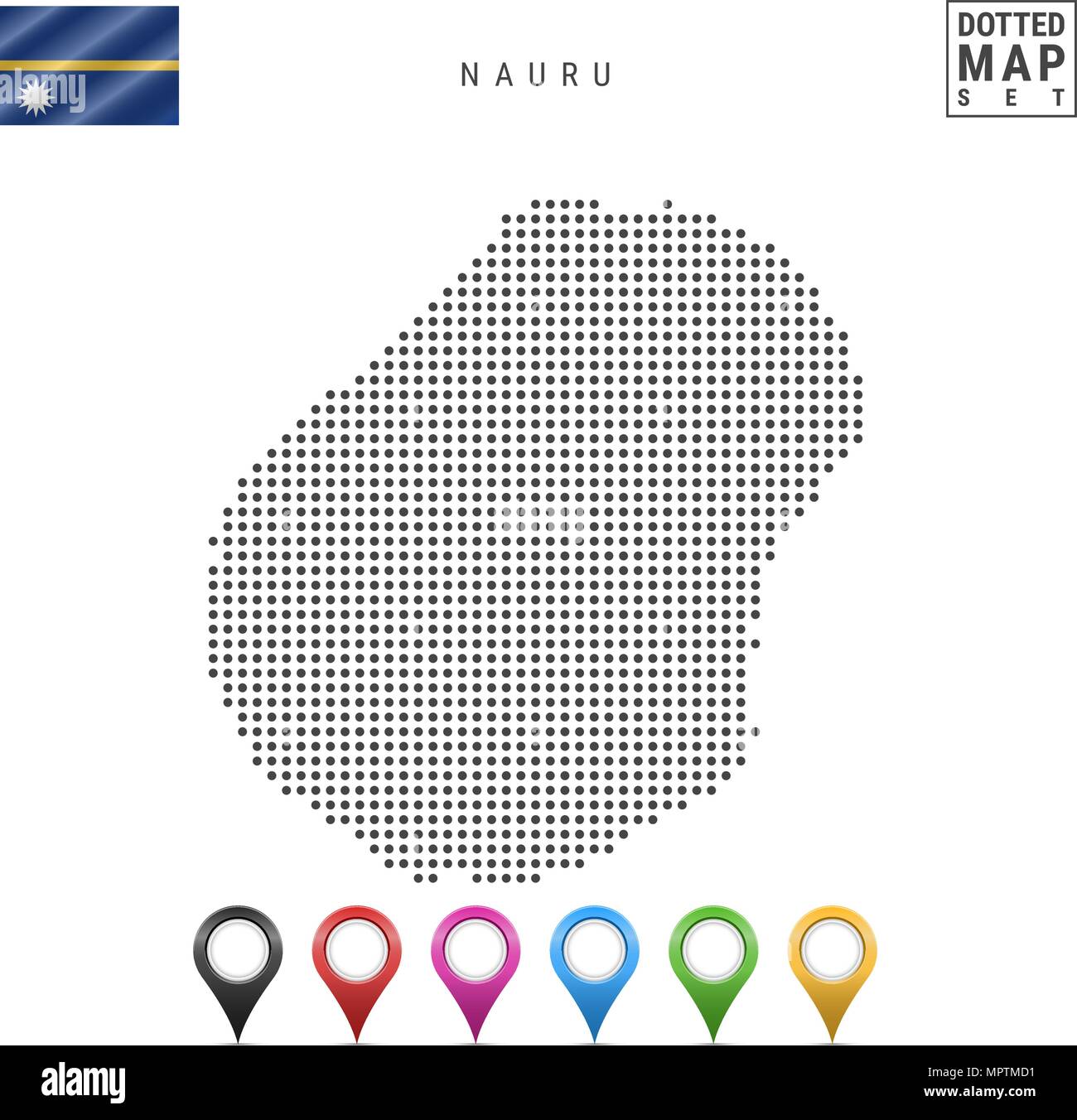 Vector Dotted Map of Nauru. Simple Silhouette of Nauru. The National ...