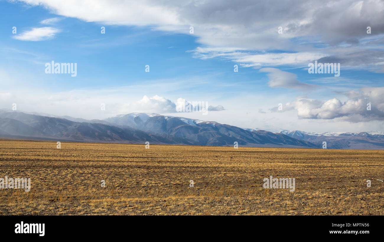 Landscape of the mountains and steppe in Western Mongolia Stock Photo ...