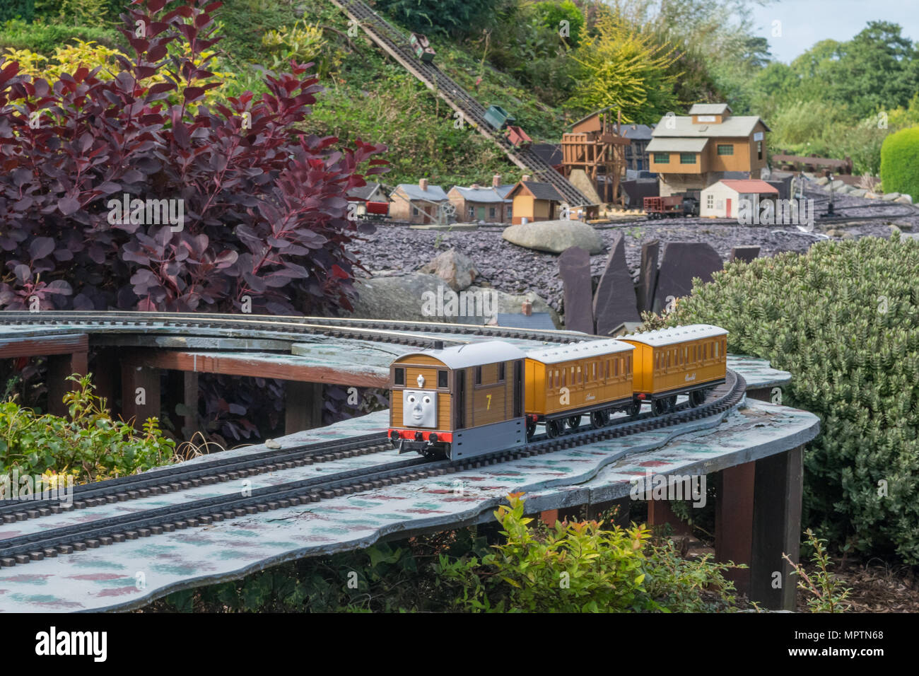 Model Railway at Gypsy Wood Family Park in North Wales Stock Photo - Alamy