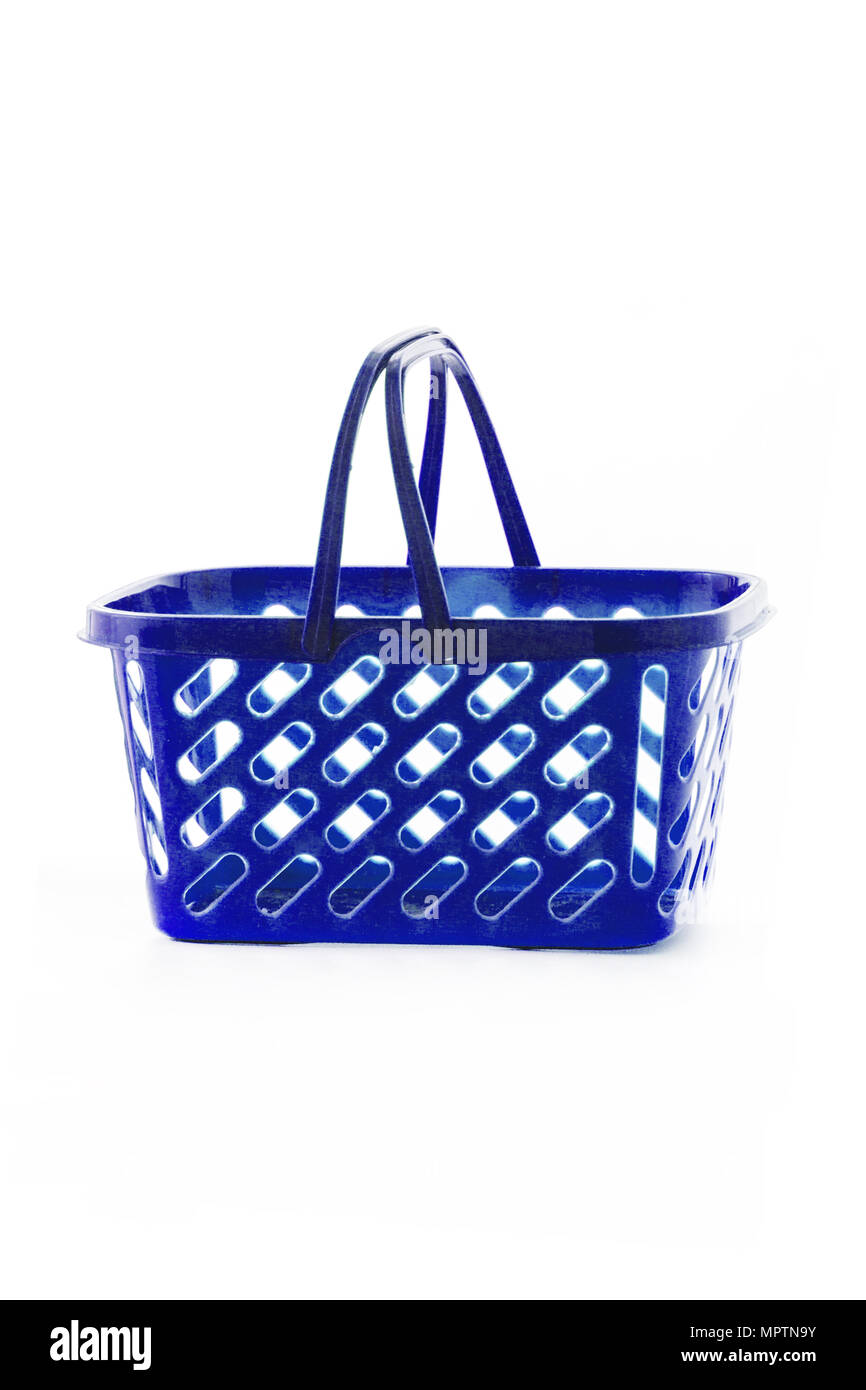 Empty shopping basket isolated on white background Stock Photo - Alamy