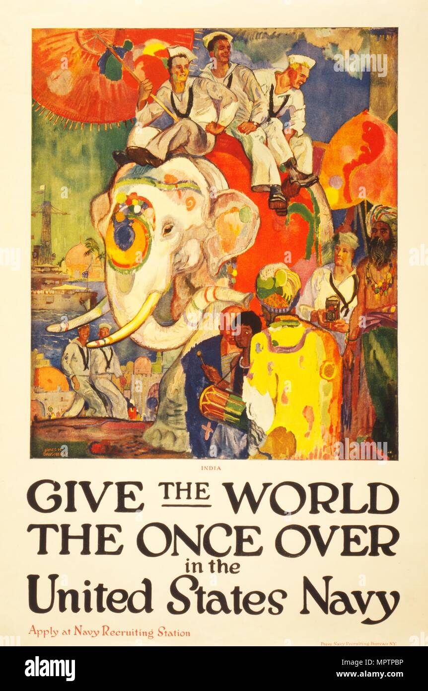 WW1 Recruitment Poster for the US Navy, 1919 Stock Photo - Alamy