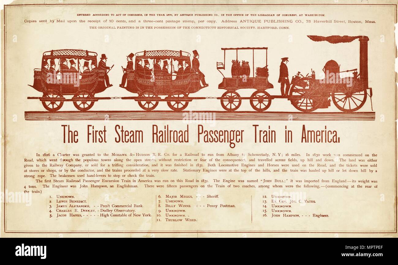 First steam railroad in america hi-res stock photography and images - Alamy