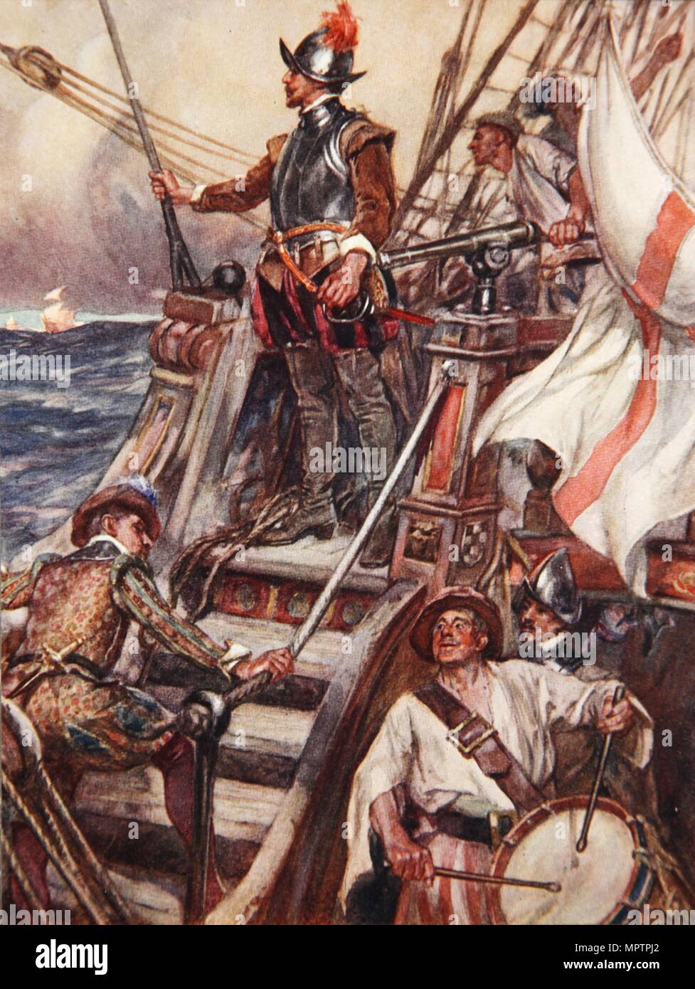 Drake's Drum, illustration from 'Drake's Drum and Other Songs of the ...