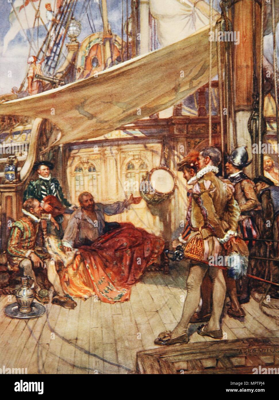 Drake's Drum, illustration from 'Drake's Drum and Other Songs of the ...