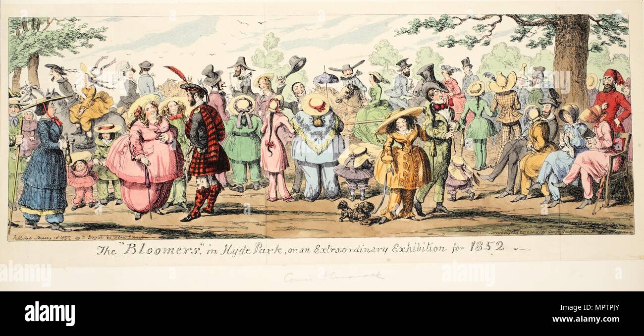 The Bloomers in Hyde Park or An Extraordinary Exhibition for 1852, 1852 ...