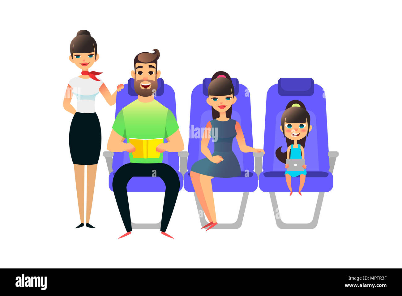 Male tourist sitting in airplane Cut Out Stock Images & Pictures - Alamy