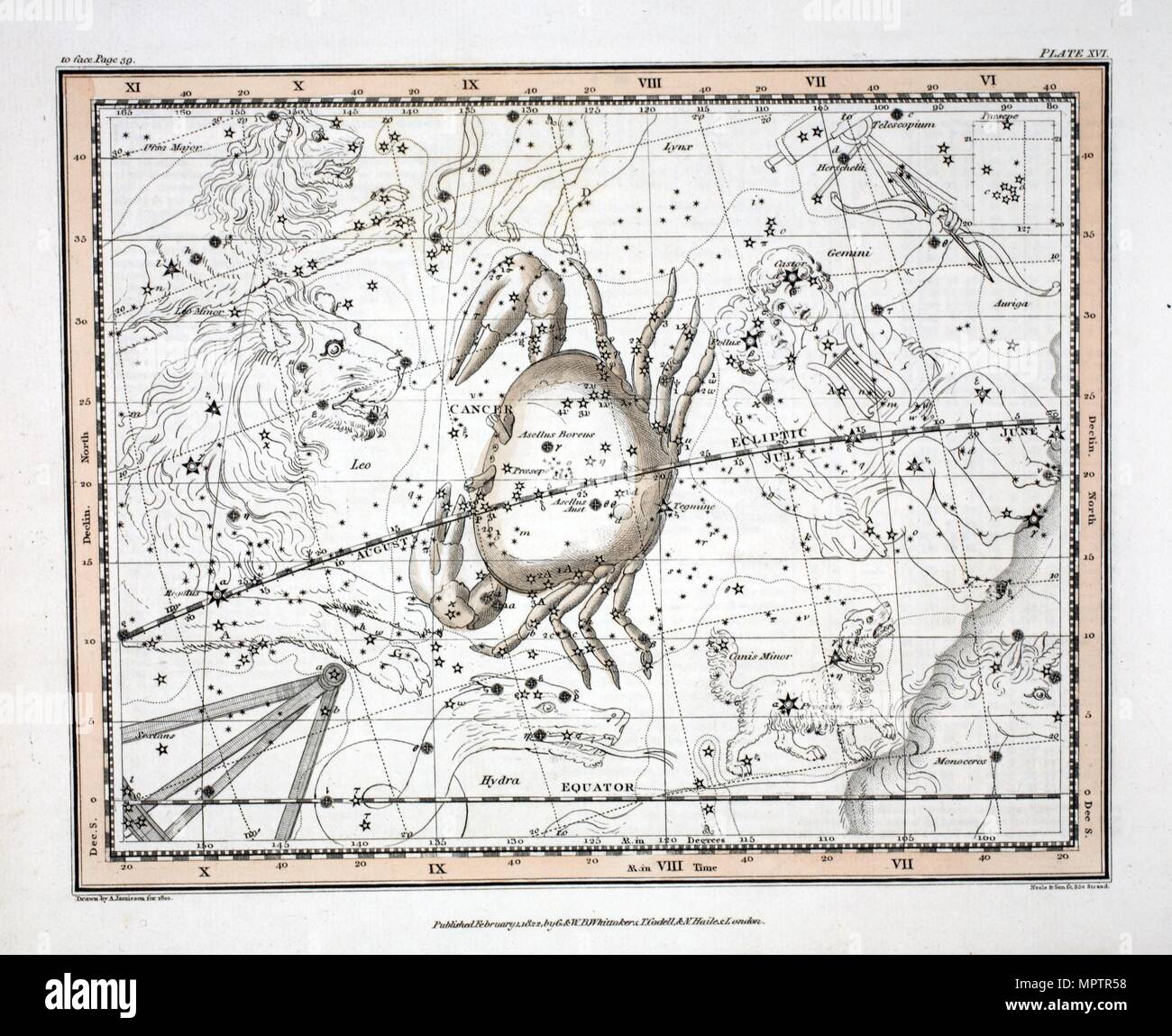 Cancer constellation map hi-res stock photography and images - Alamy