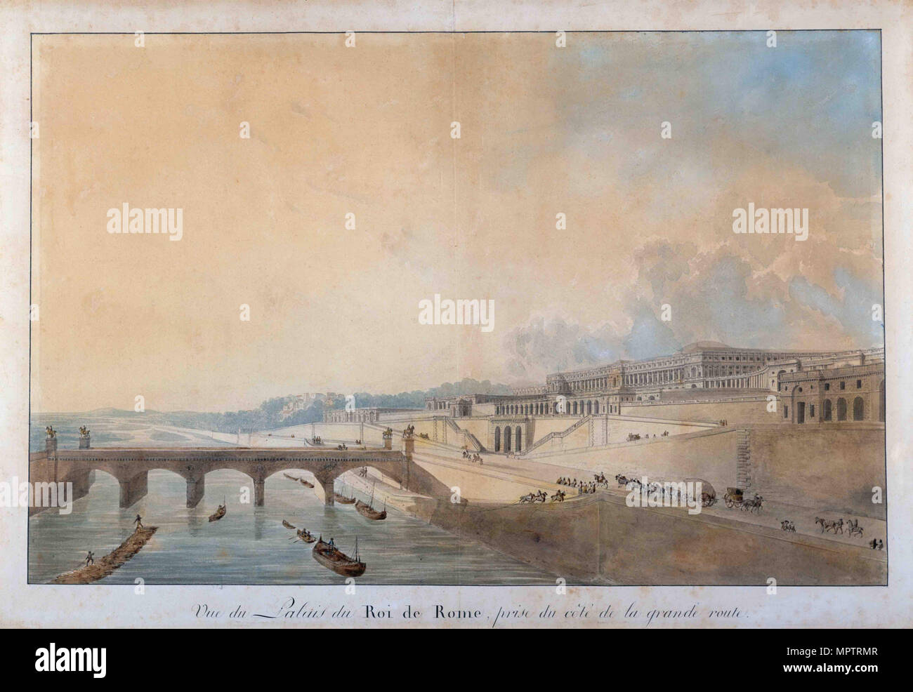 View of the Palace of the King of Rome as Seen from garden side Stock ...