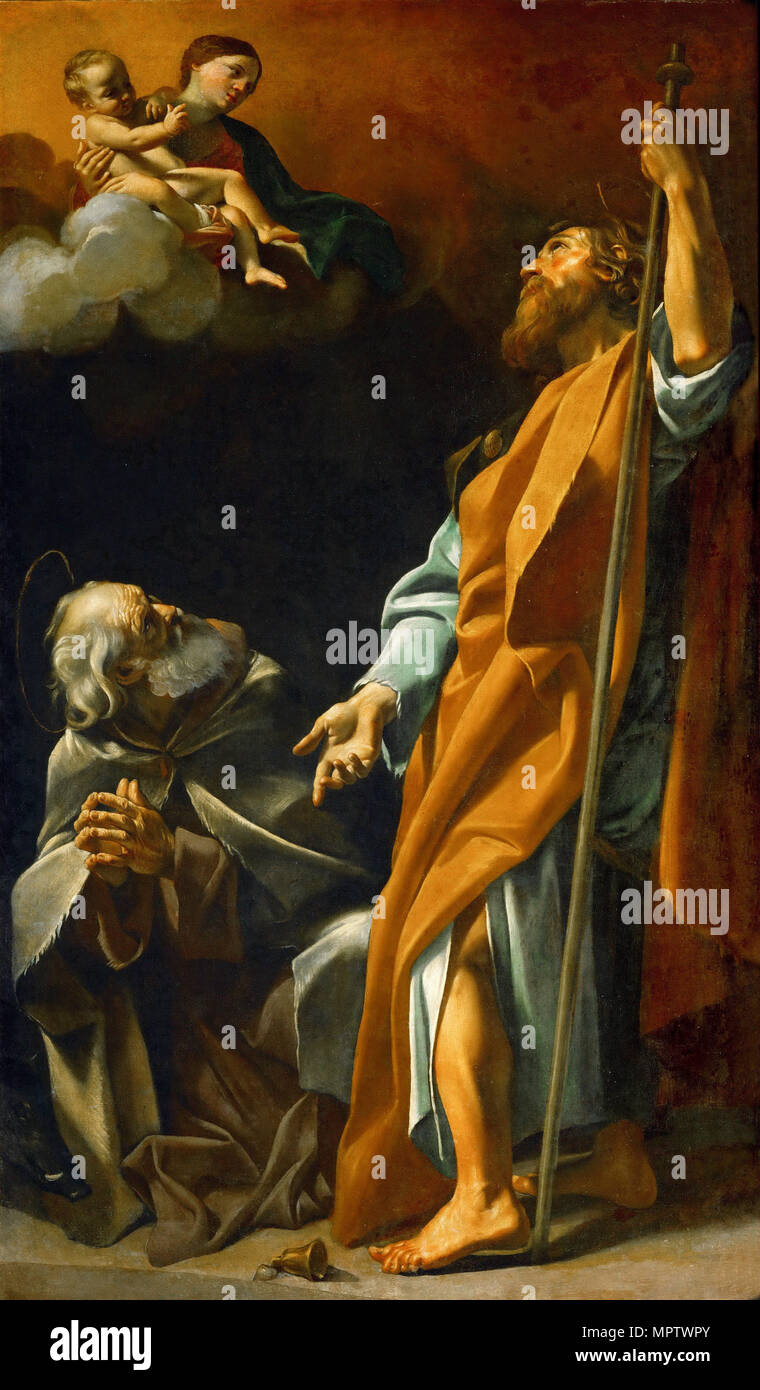 Virgin Mary appears to Saints James and Anthony Abbas Stock Photo - Alamy