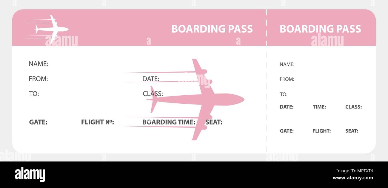 Pink boarding pass Stock Vector Image & Art - Alamy