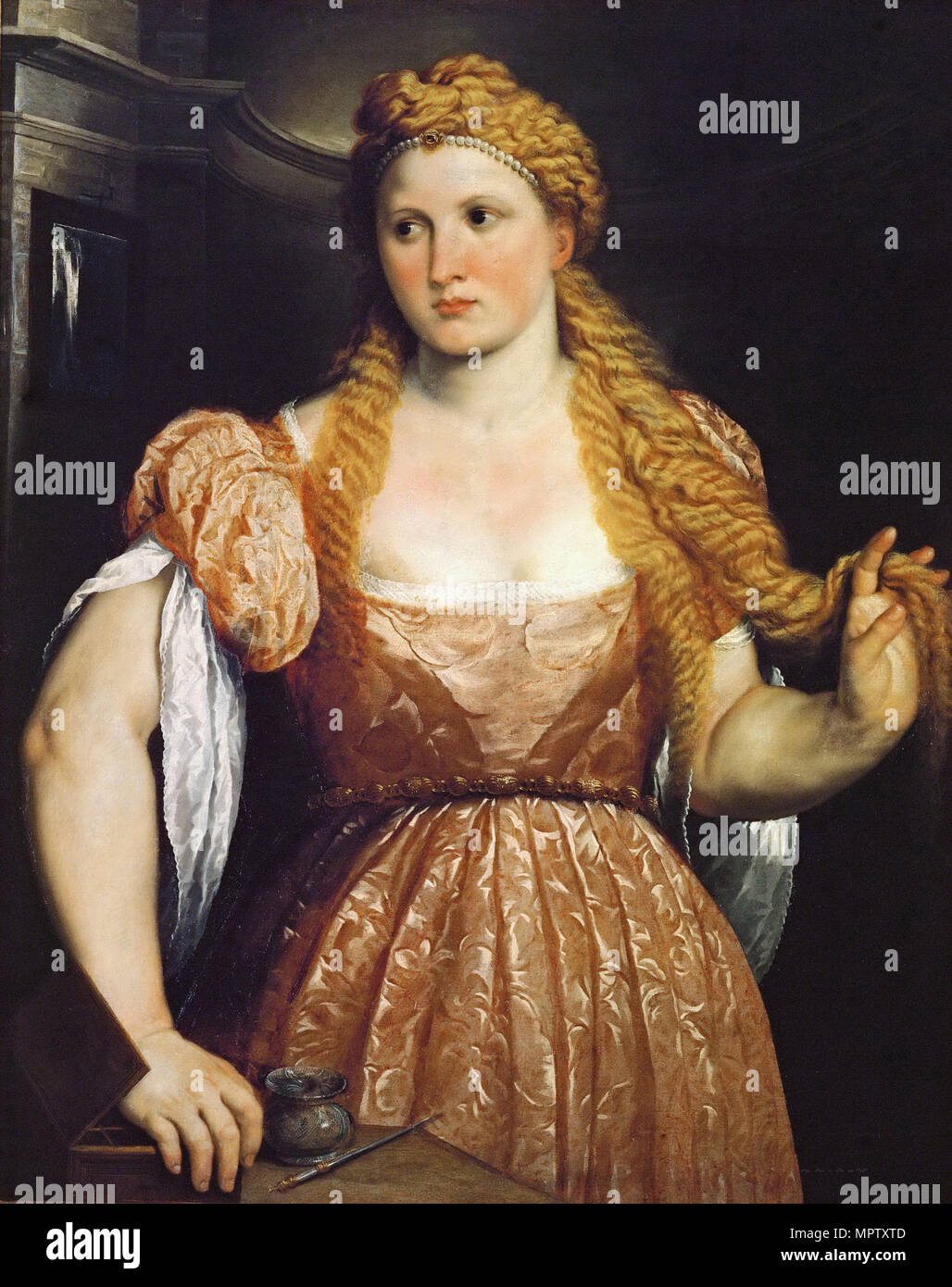 Portrait of a Young Woman at Her Toilet Stock Photo - Alamy